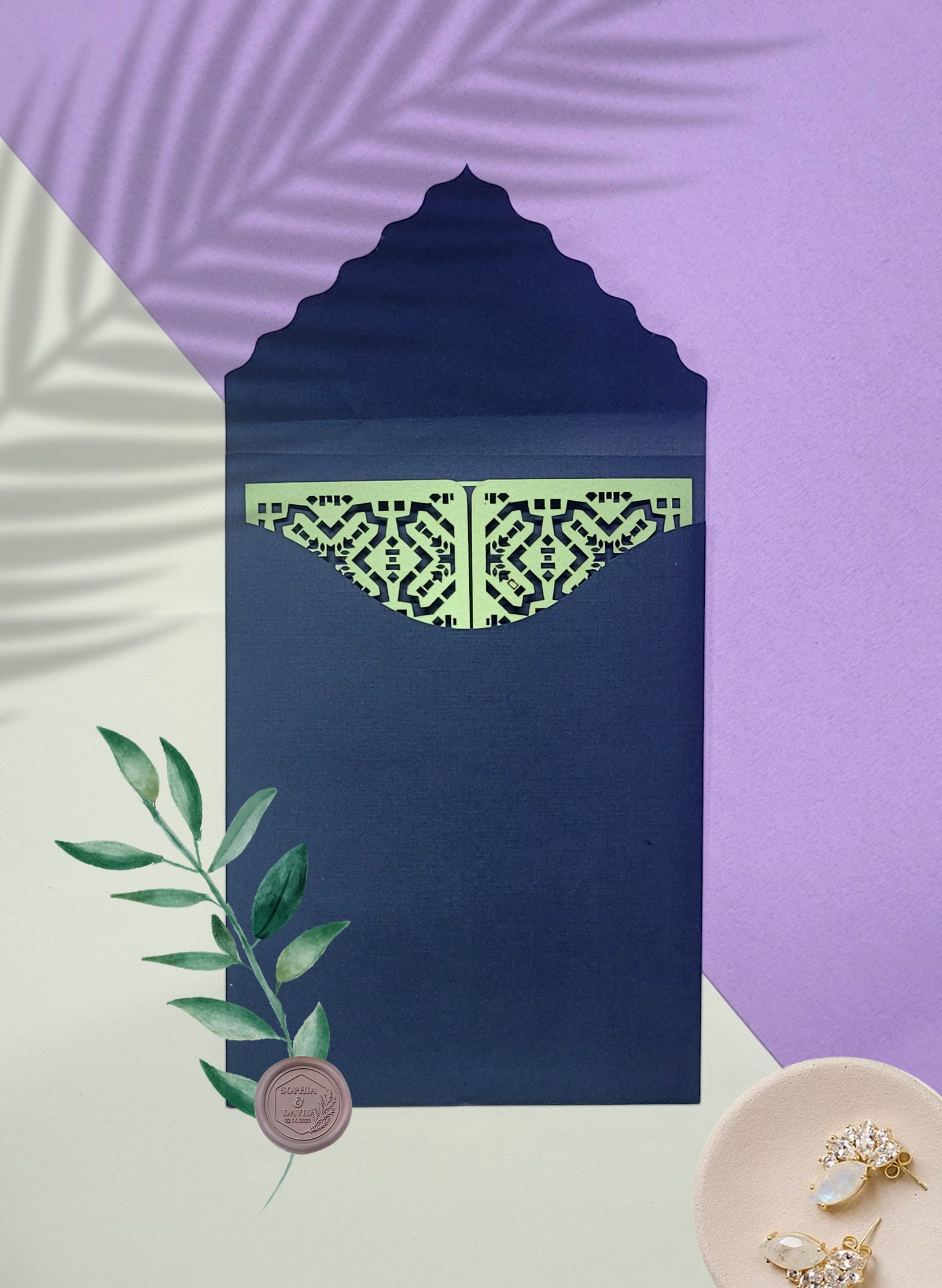 Invitation Card Laser Cut Digital File , Paper Cut Invitation Templet ...