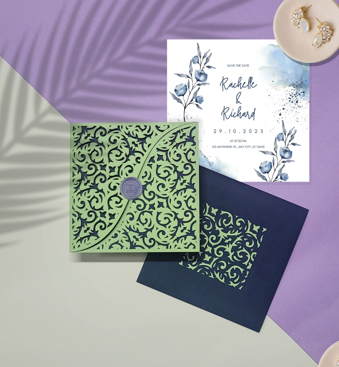 Invitation Card Laser Cut Digital File Paper Cut Invitation - Etsy