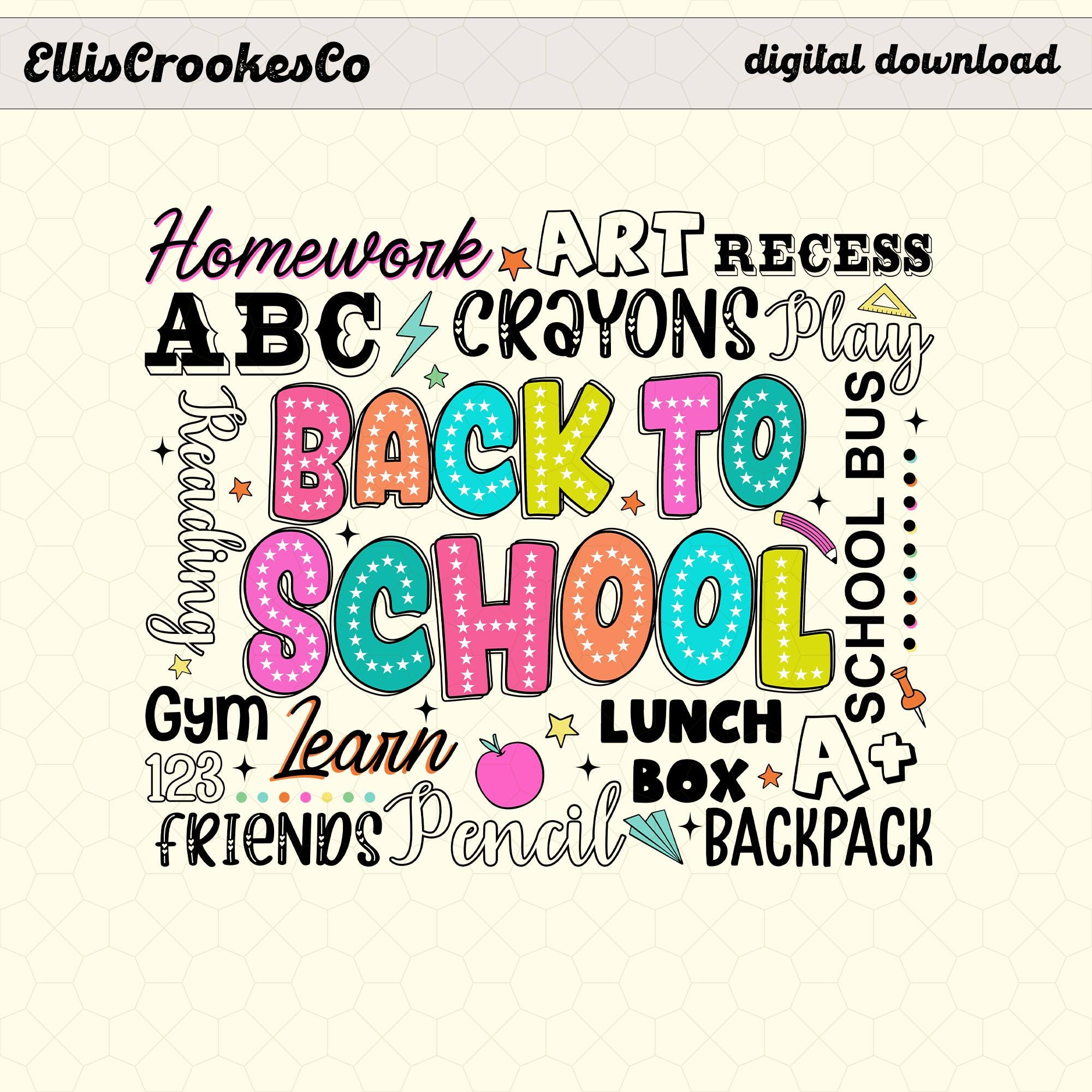 Back to School Typograph Png, Teacher Png, First Day of School Png ...