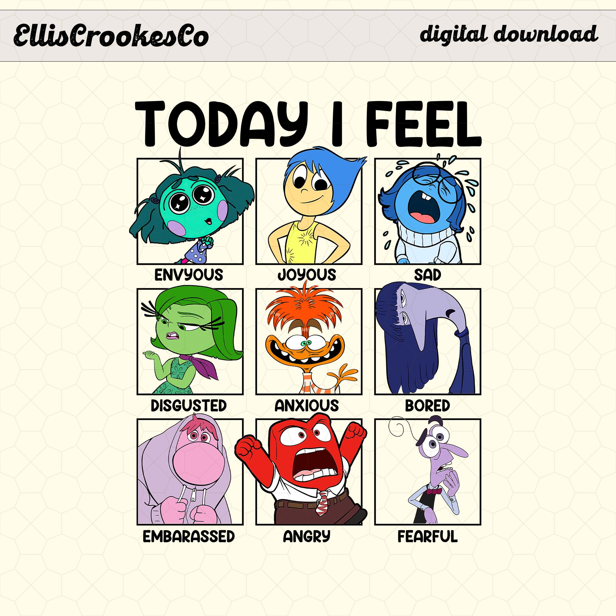 Today I Feel Inside Out Png, Cartoon Emotions Bundle Png, Mental Health ...