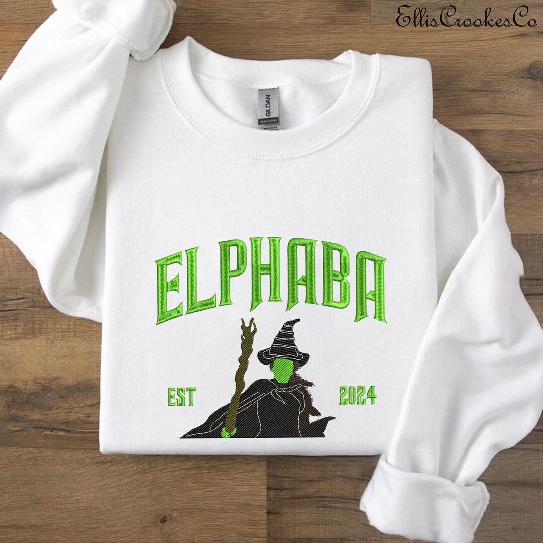 Elphaba Embroidered Sweatshirt, Wicked Embroidered Sweatshirt, Musical ...