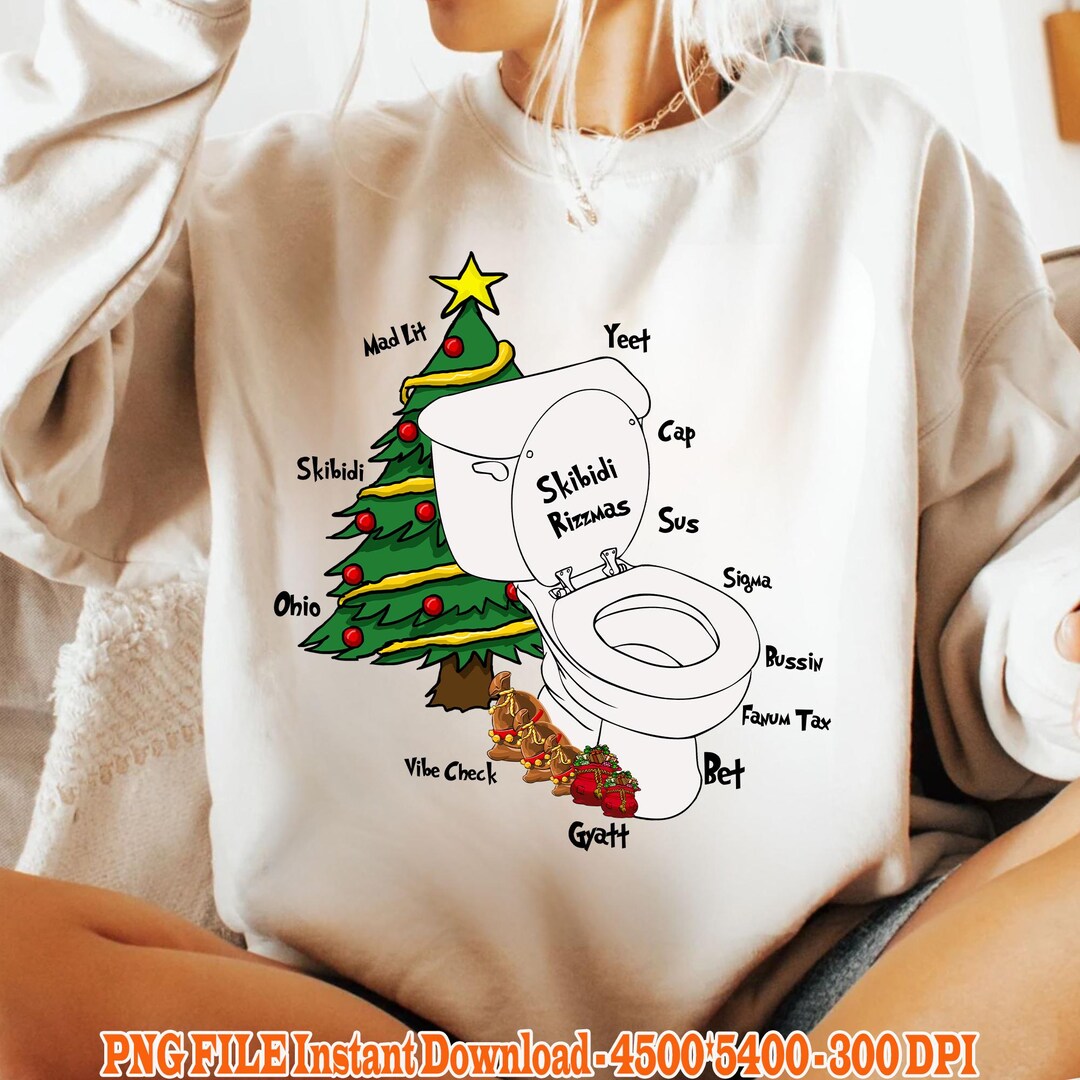 Skibidi Rizzmas Png, Merry Rizzmas Png, Santa Claus Rizz Png, Rude ...