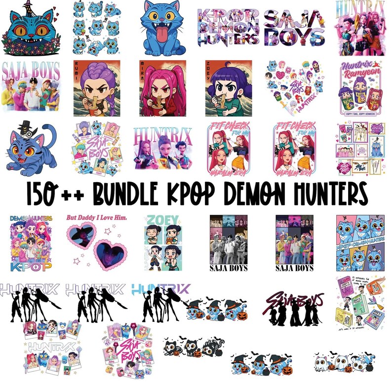 150+ Bundle Kpop Demon Hunters, Demon Hunters Fan Art Digital Download ...