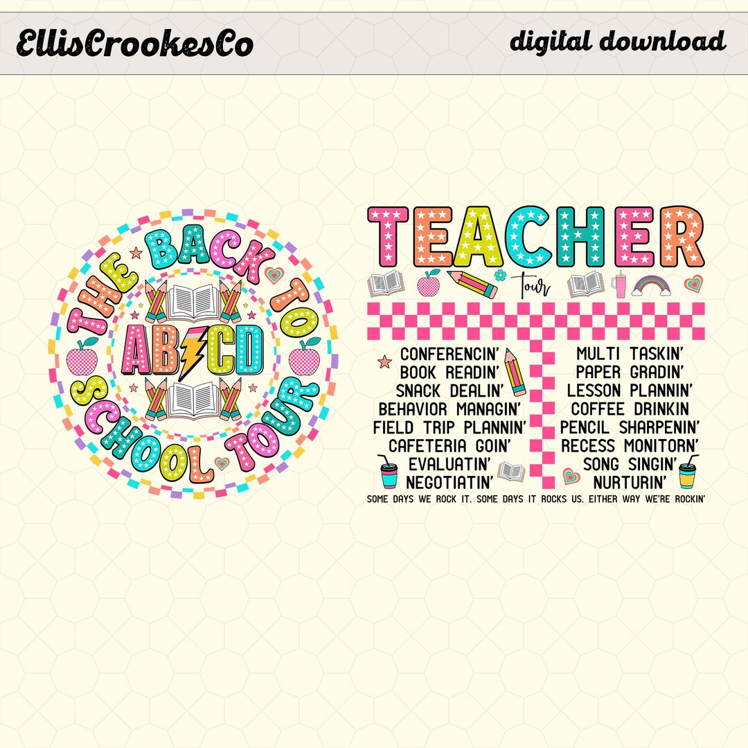 ABCD Teacher the Back to School Tour Png, Teacher Png, First Day of ...