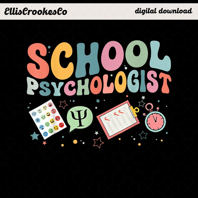 School Psych Retro Groovy Png, School Psychologist Png, School ...