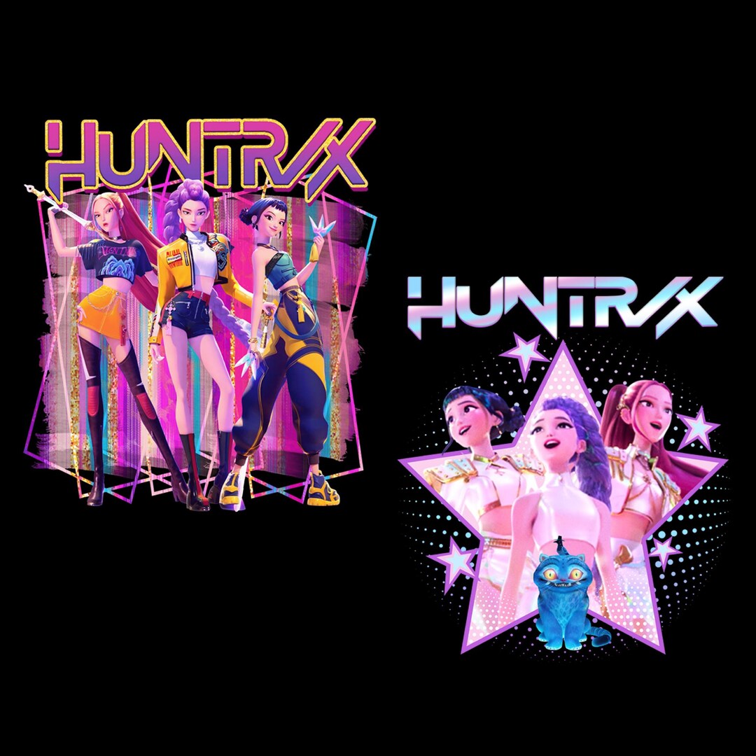Huntrix Kpop Demon Hunters Png, Kpop Idol Group Png Design, Girl Dinner ...