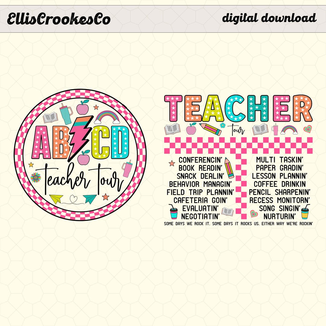 ABCD Teacher the Back to School Tour Png, Teacher Png, First Day of ...