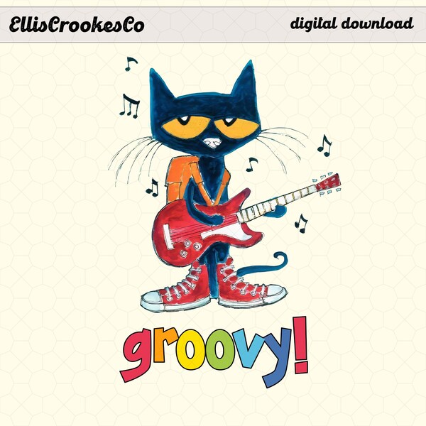 Pete the Cat Groovy Svg - Etsy