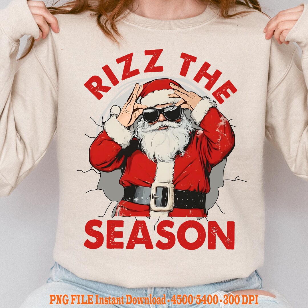 Merry Rizzmas PNG, Rizz the Season PNG, W Rizz Christmas PNG, Rizzler ...