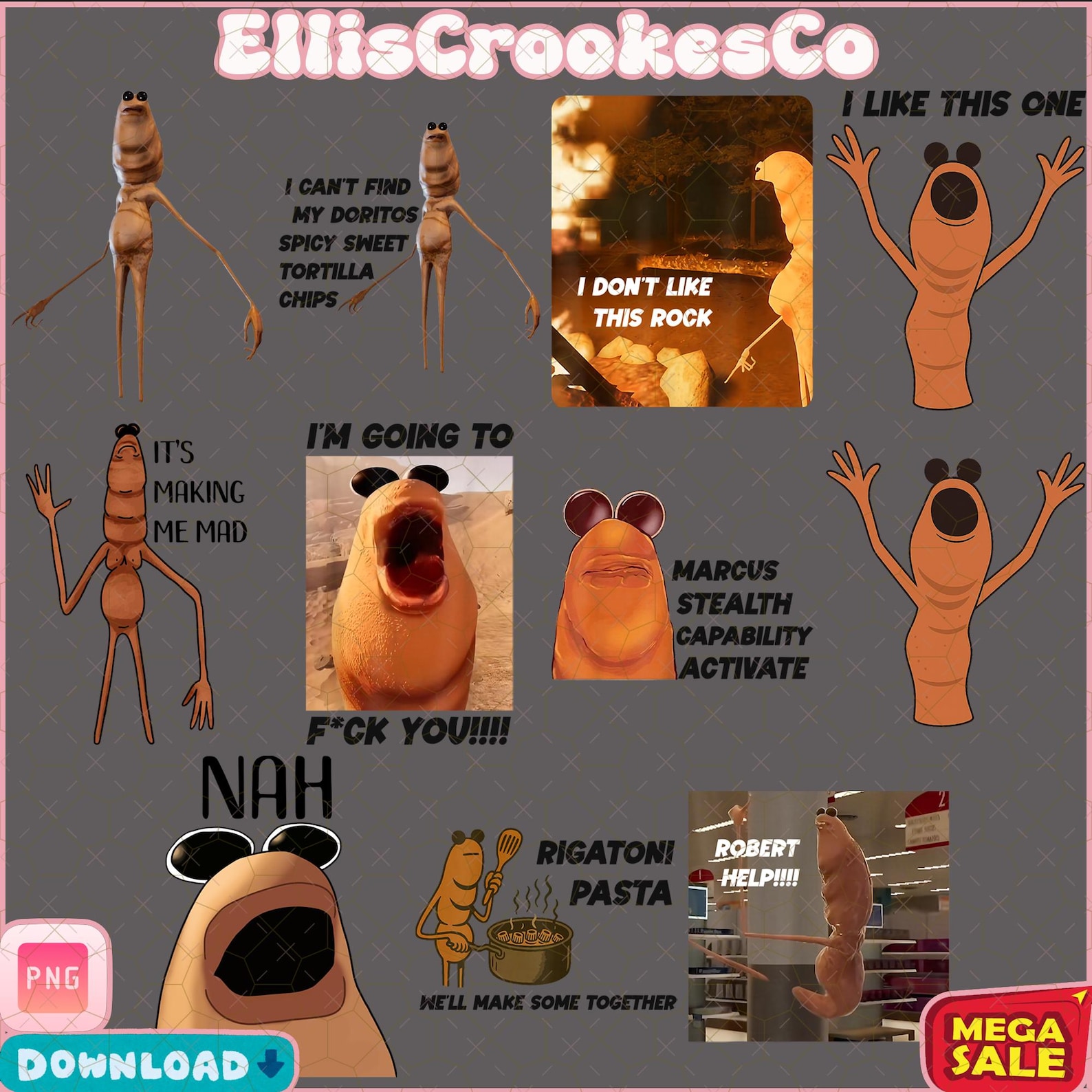 You're Ruining the Vibe Marcus the Worm Meme Png Bundle, Funny Meme PNG ...