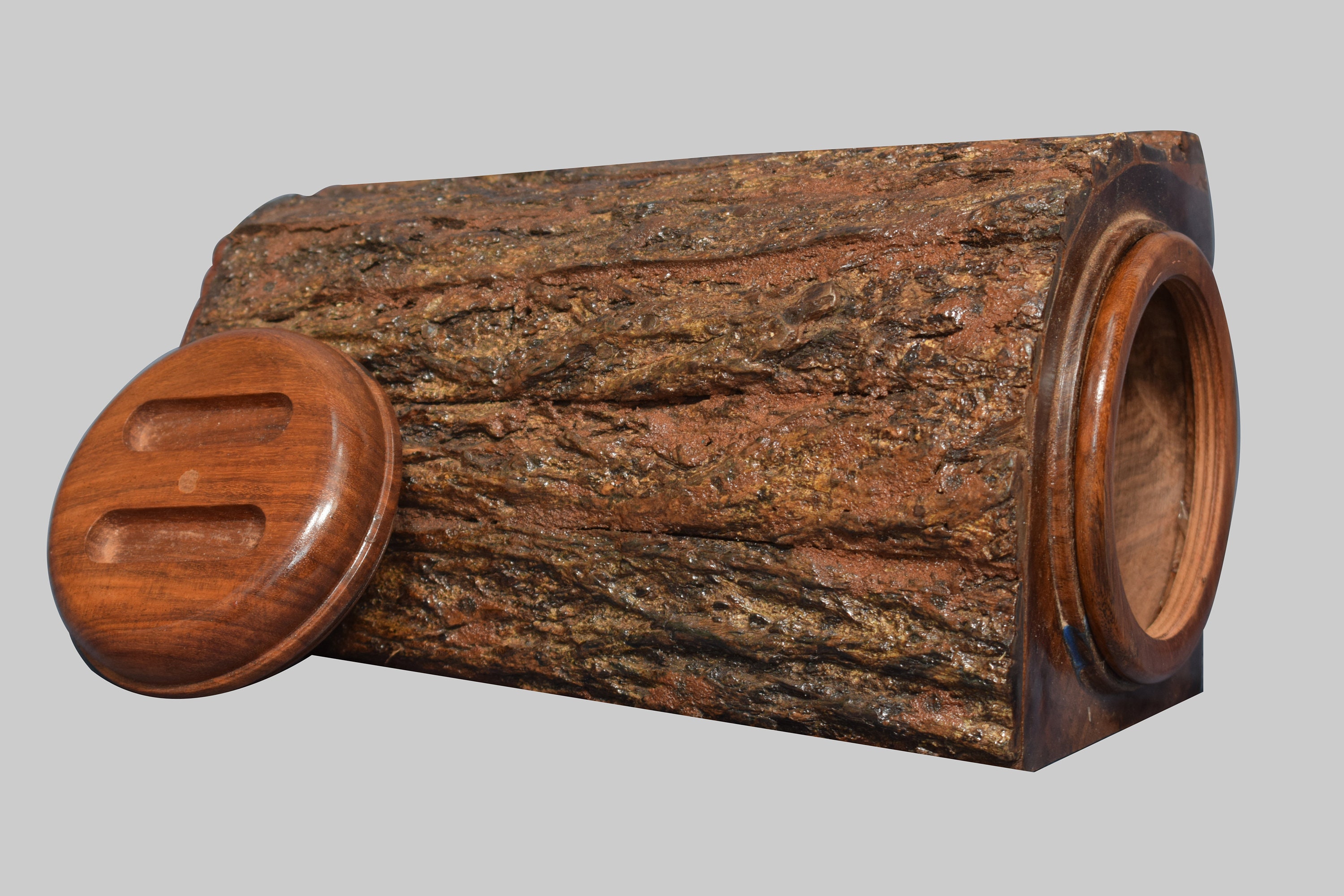 Bark Urn for Human Ashes Rosewood Cremation Urn Box Human Urn Wooden Resin Epoxy Urn for Human ...