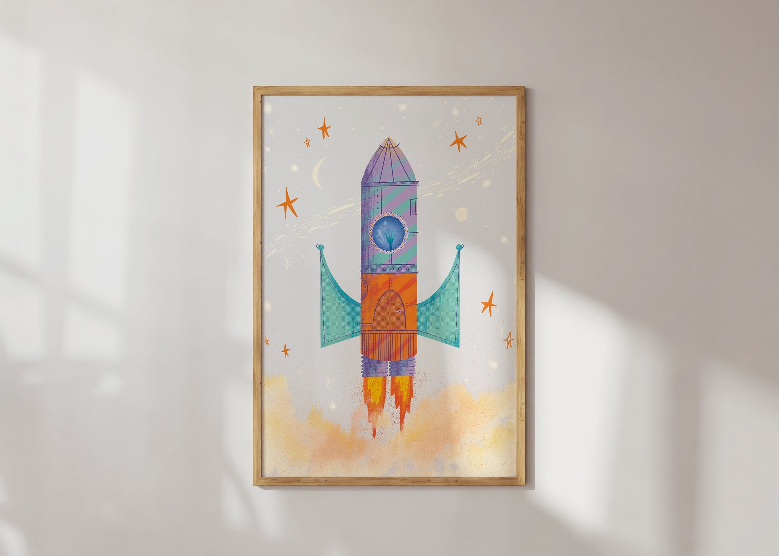Rocket Print | Kid Illustration, Space Adventure, Rocket, Room Wall ...