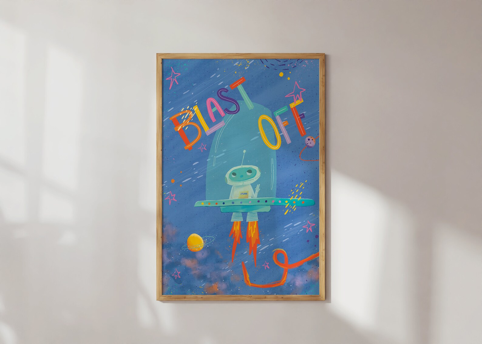Blast off Print | Kid Illustration, Space Adventure, Alien Space Ship ...