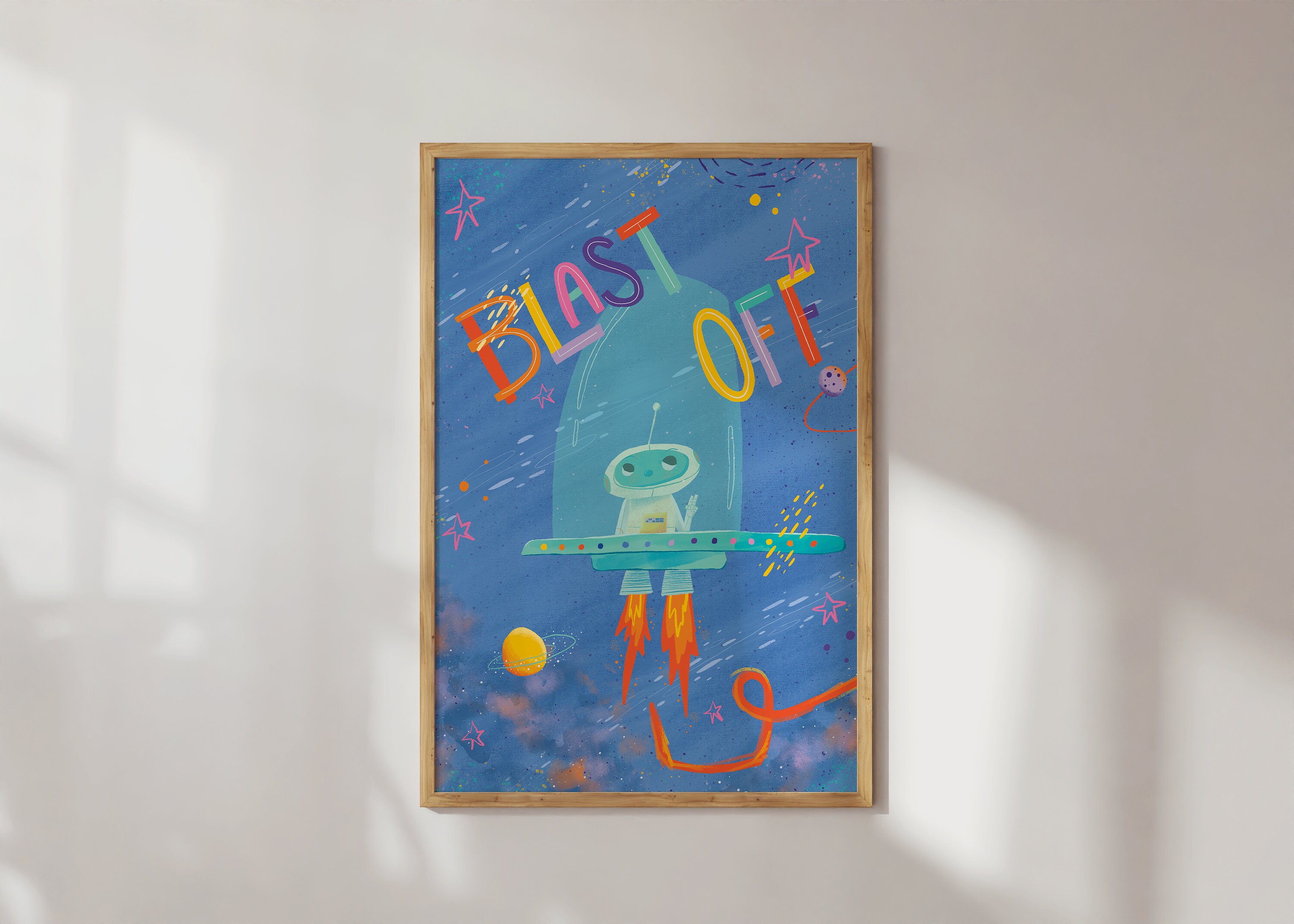 Blast off Print | Kid Illustration, Space Adventure, Alien Space Ship ...