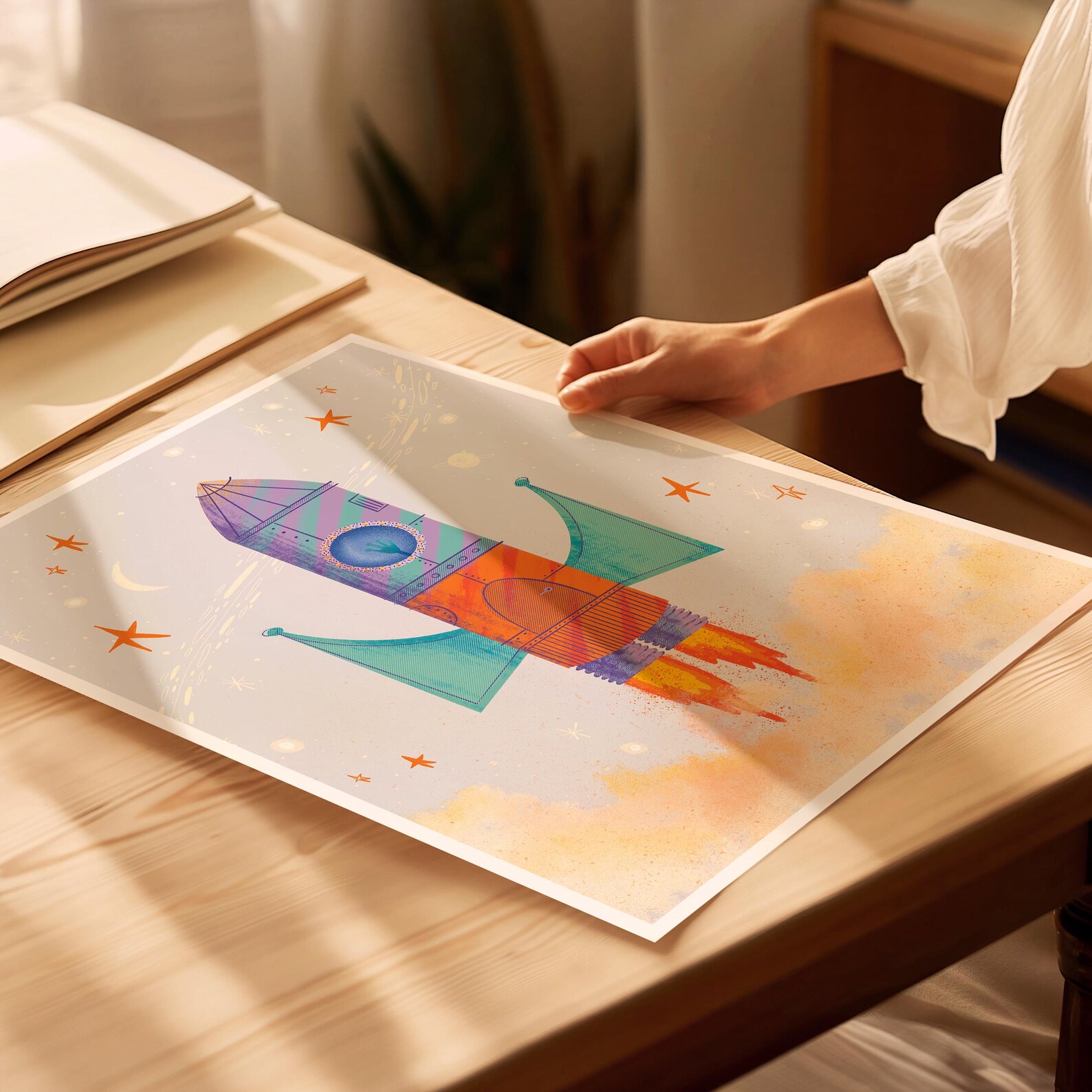 Rocket Print | Kid Illustration, Space Adventure, Rocket, Room Wall ...