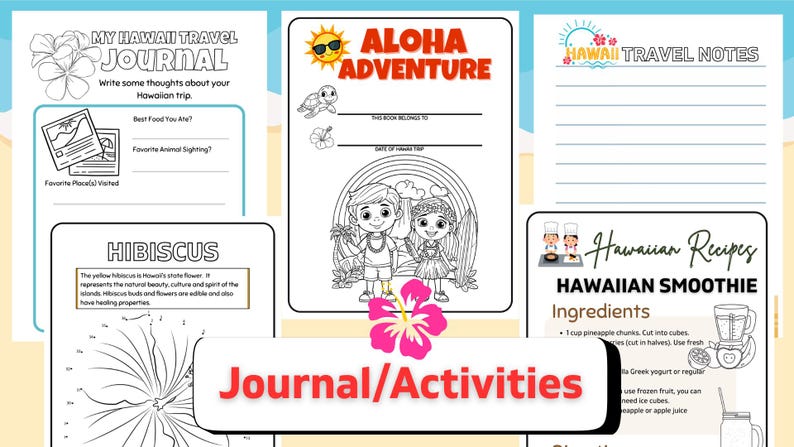 Hawaii Kids Activity Pack: Printable Games & Coloring Pages (ages 6-12 ...