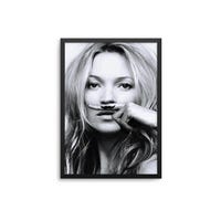 Kate Moss 'mustache' Poster: Black and White Fashion Art Print - Etsy UK