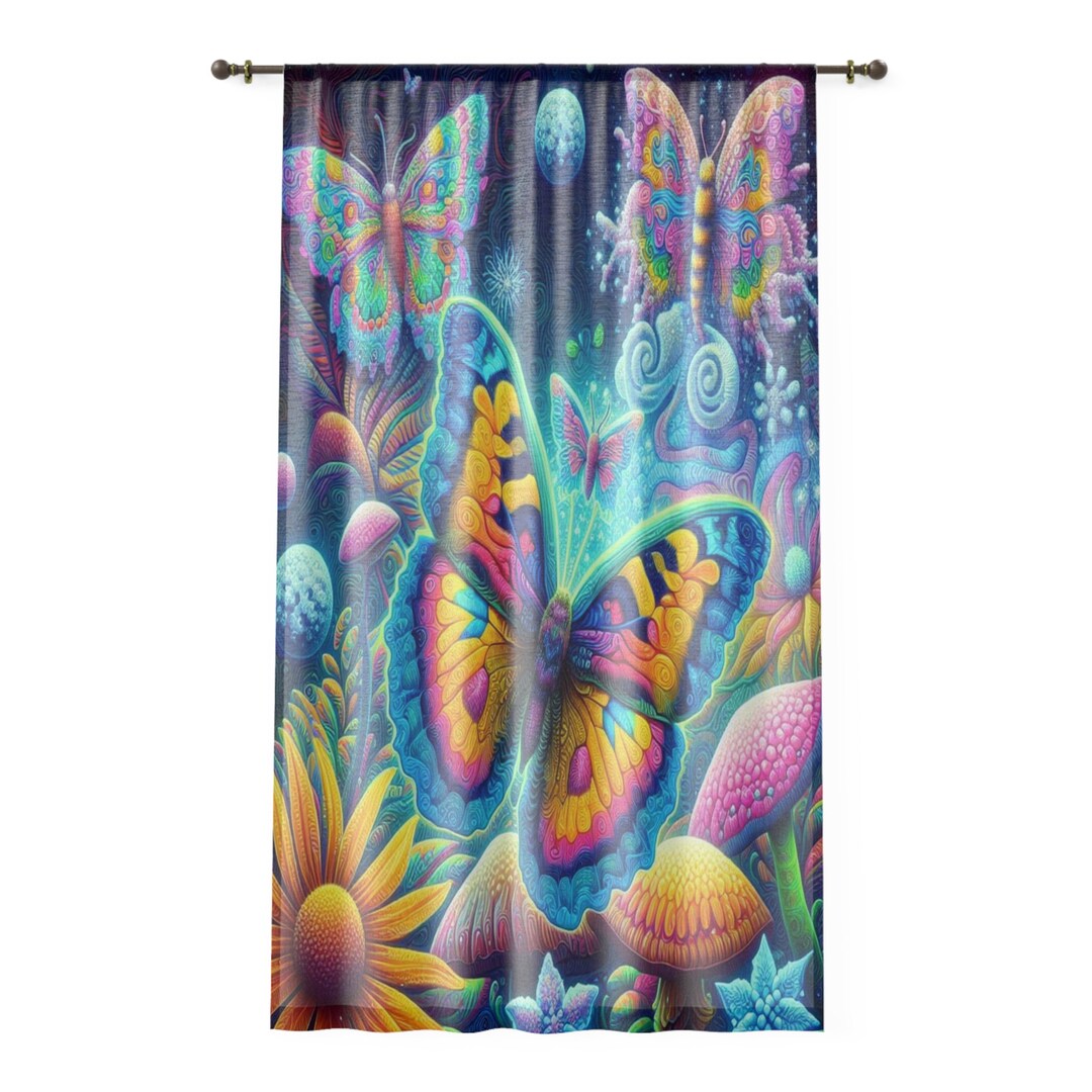 Colorful Butterflies Window Curtain - Etsy