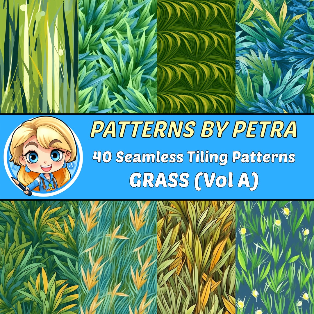 Grass Vol A 40 Seamless Patterns for Art Backgrounds Graphic Design ...