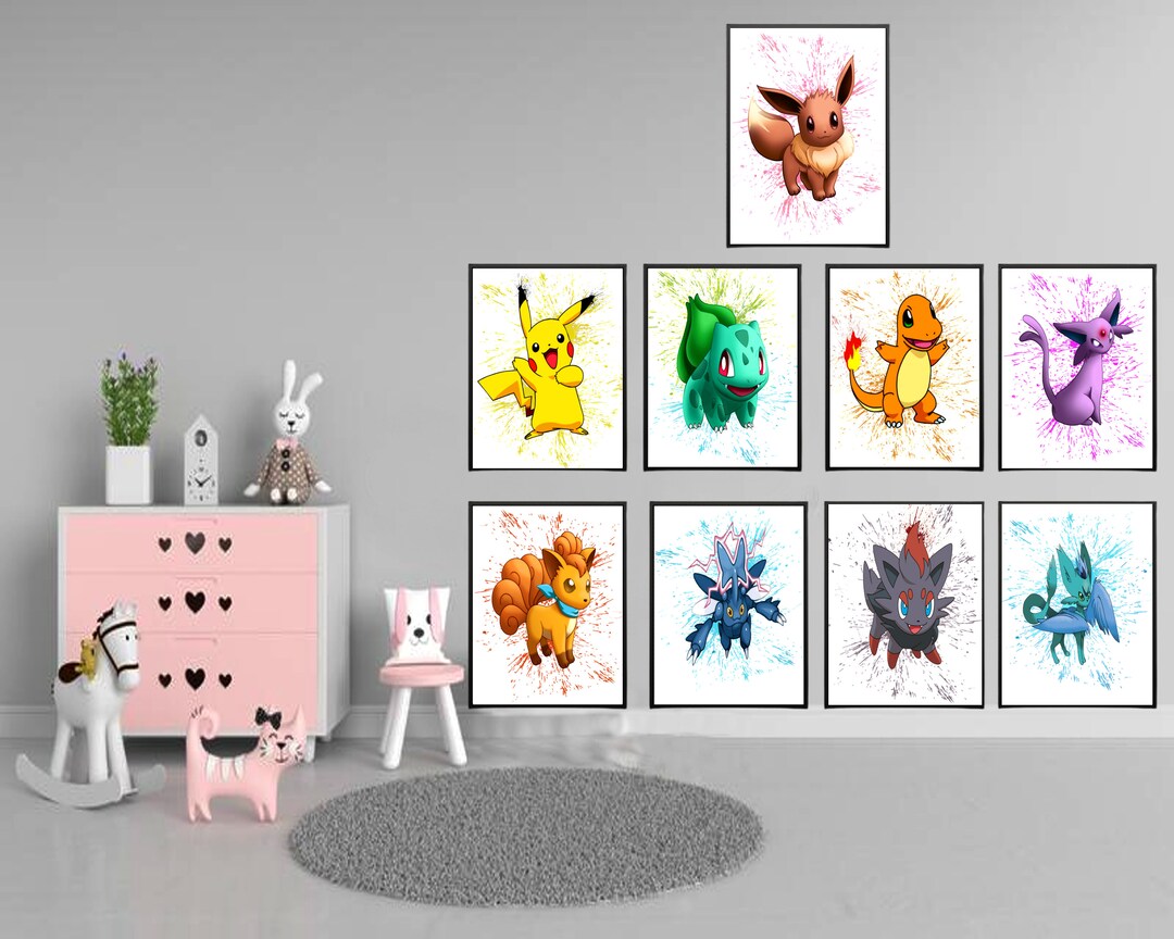 Pokemon Digital Watercolor Characters, Set of 16 Pokemon Heroes ...