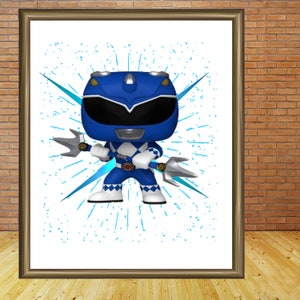 Set of 8 Power Rangers Watercolor Wall Art, Ranger Digital Wall Decor ...