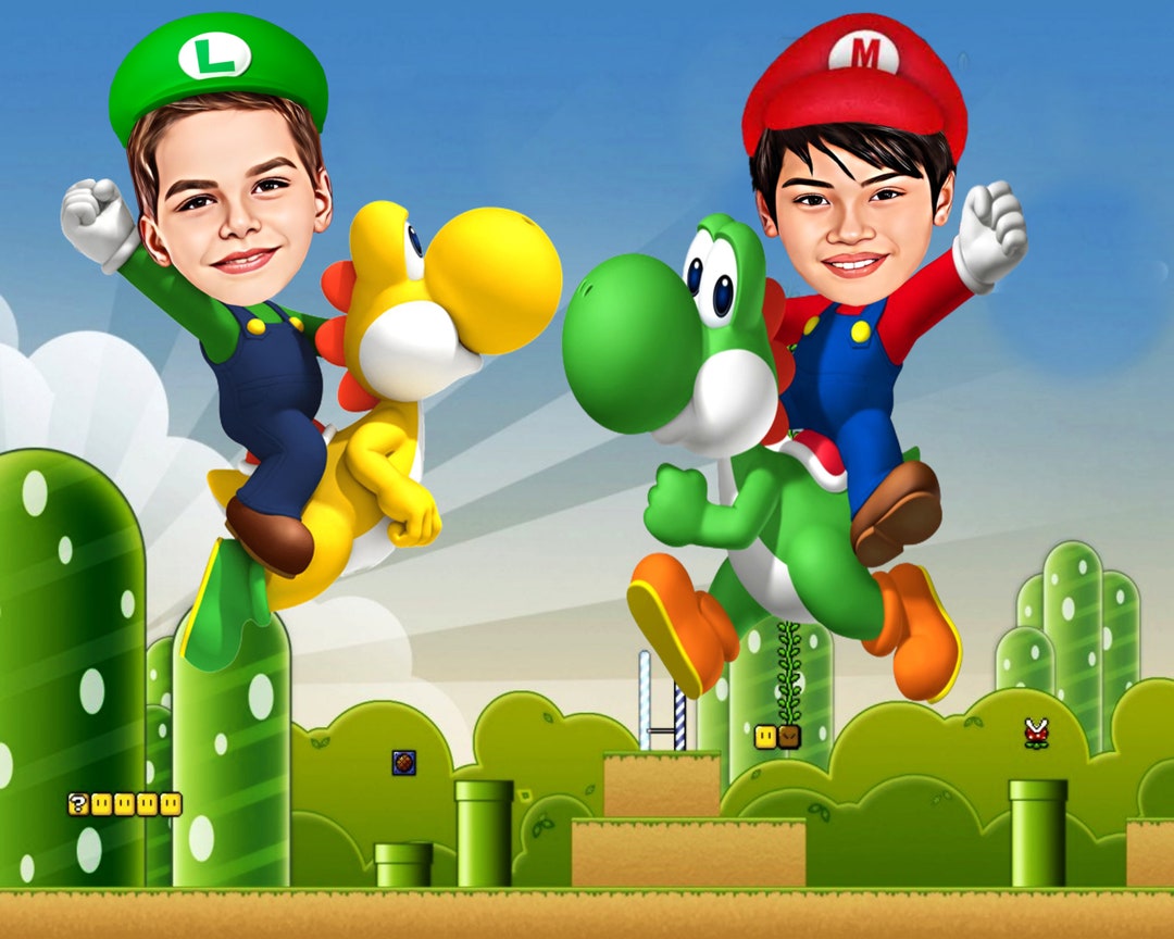 Mario and Luigi Bros Custom Portrait, Get Your Own Mario Portrait From ...