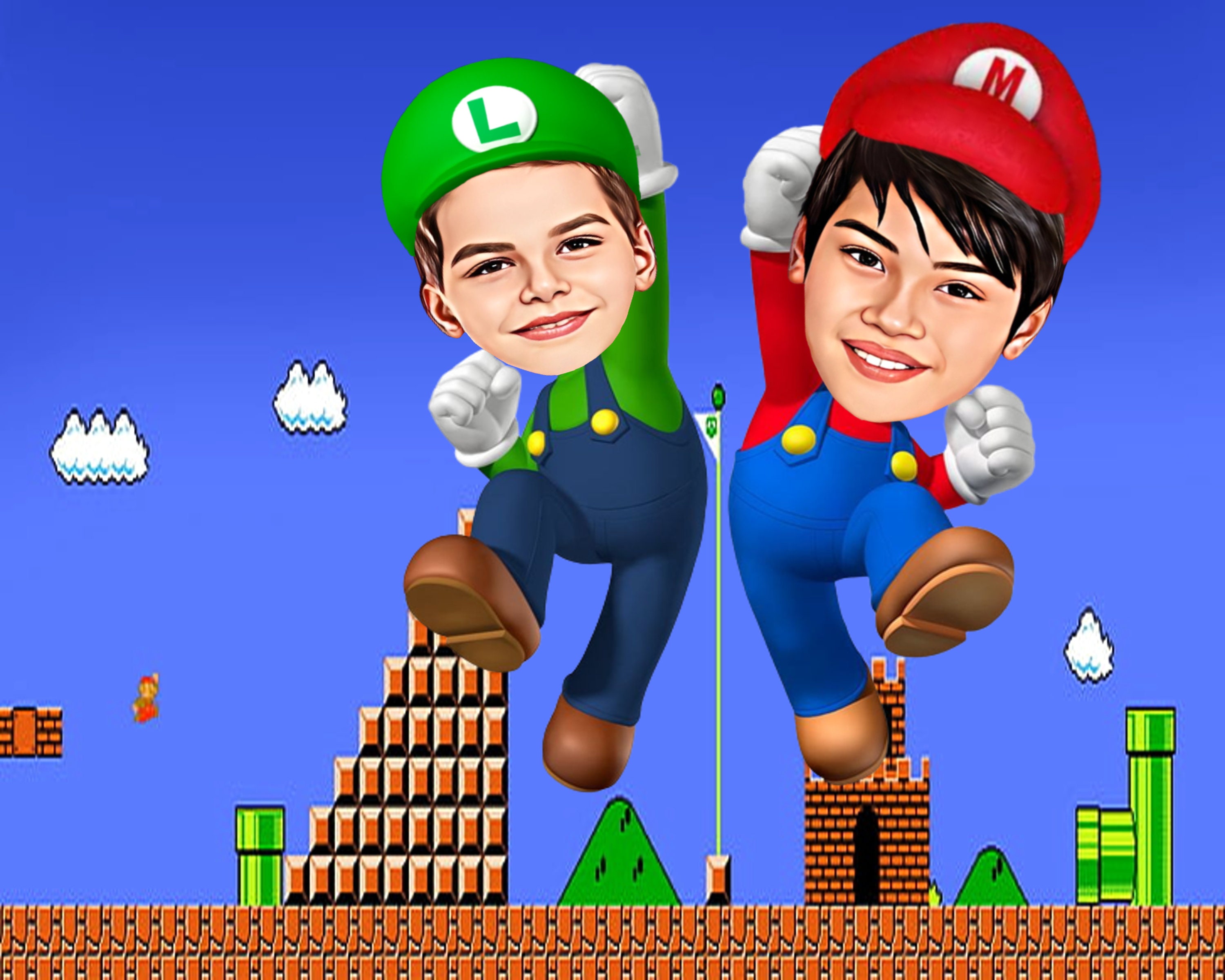 Mario and Luigi Bros Custom Portrait, Get Your Own Mario Portrait From ...