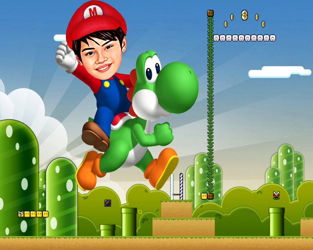 Mario Kids Custom Portrait, Get Your Own Mario Portrait From Your Photo ...