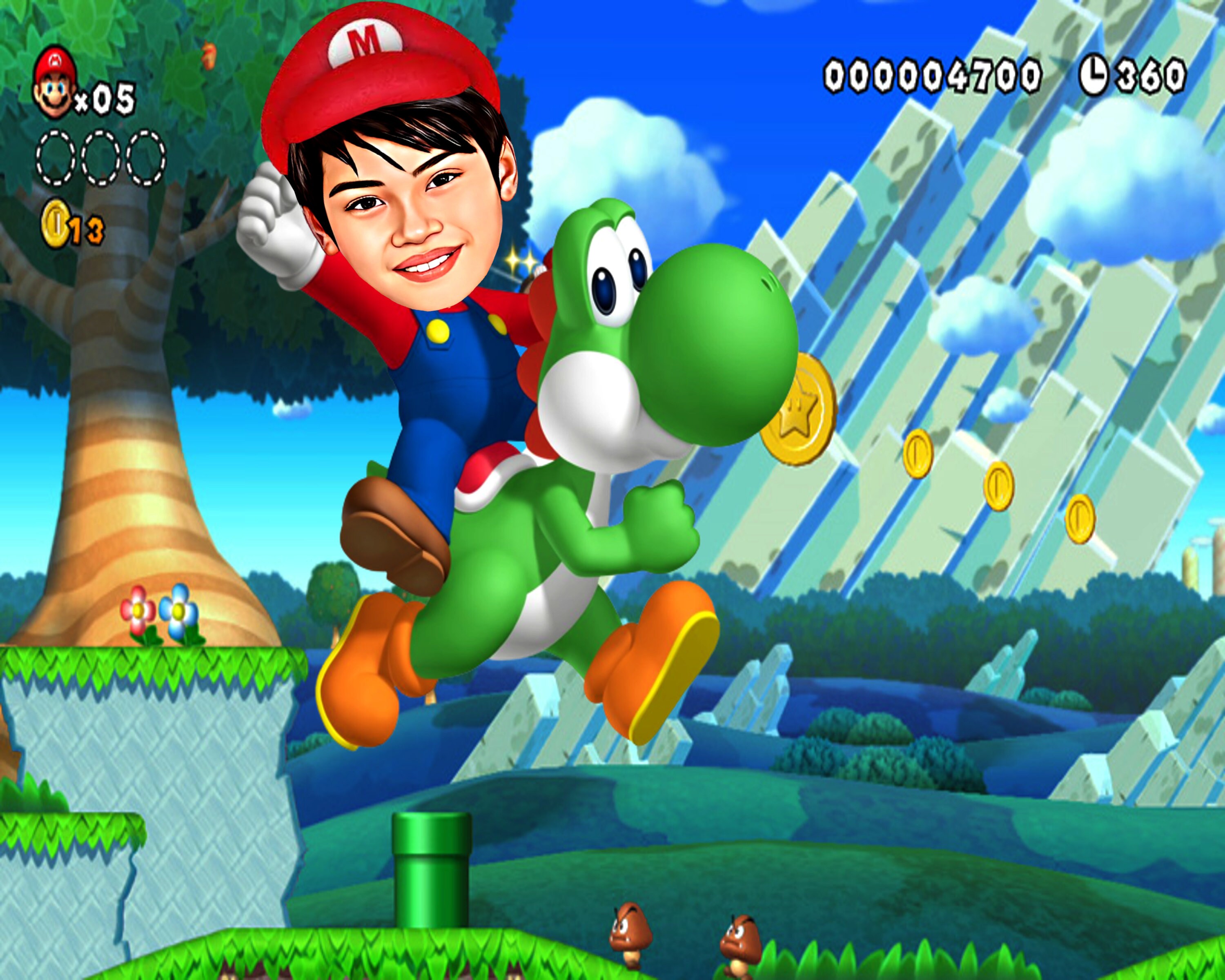 Mario Kids Custom Portrait, Get Your Own Mario Portrait From Your Photo ...