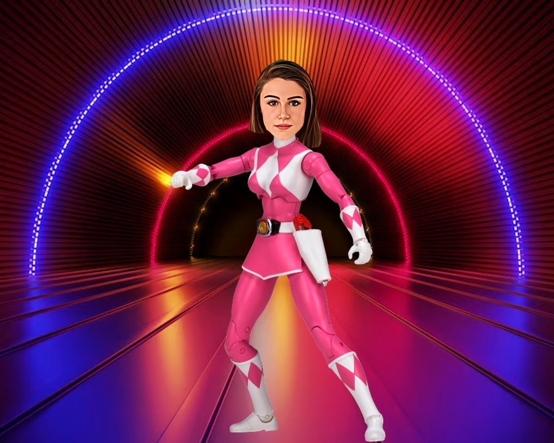 Power Rangers Custom Portrait Caricature, Superhero Kids Custom Digital ...