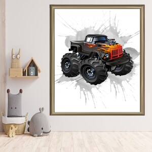 Monster Truck Prints Set: Kids Room Car Wall Art (digital Download) - Etsy