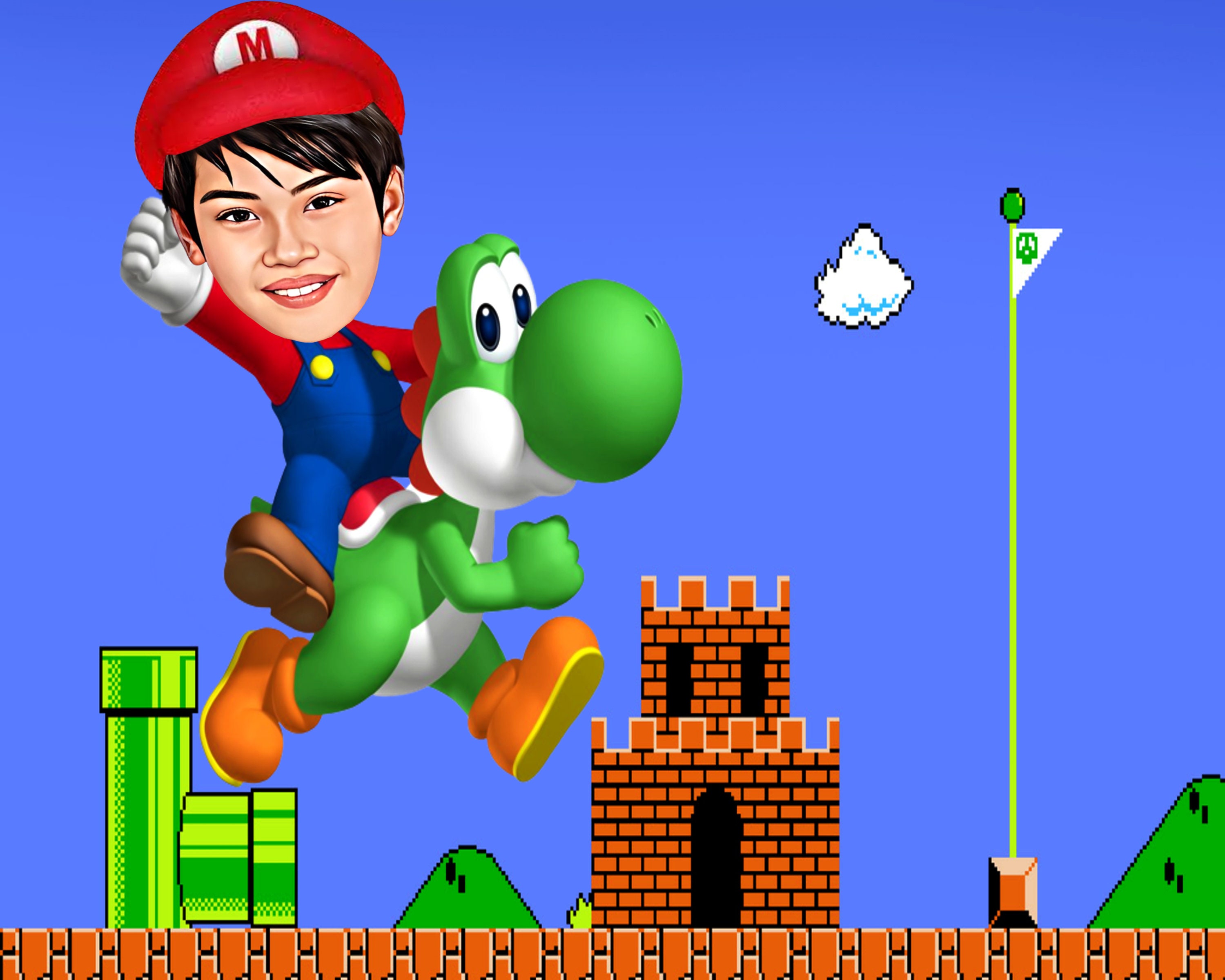 Mario Kids Custom Portrait, Get Your Own Mario Portrait From Your Photo ...