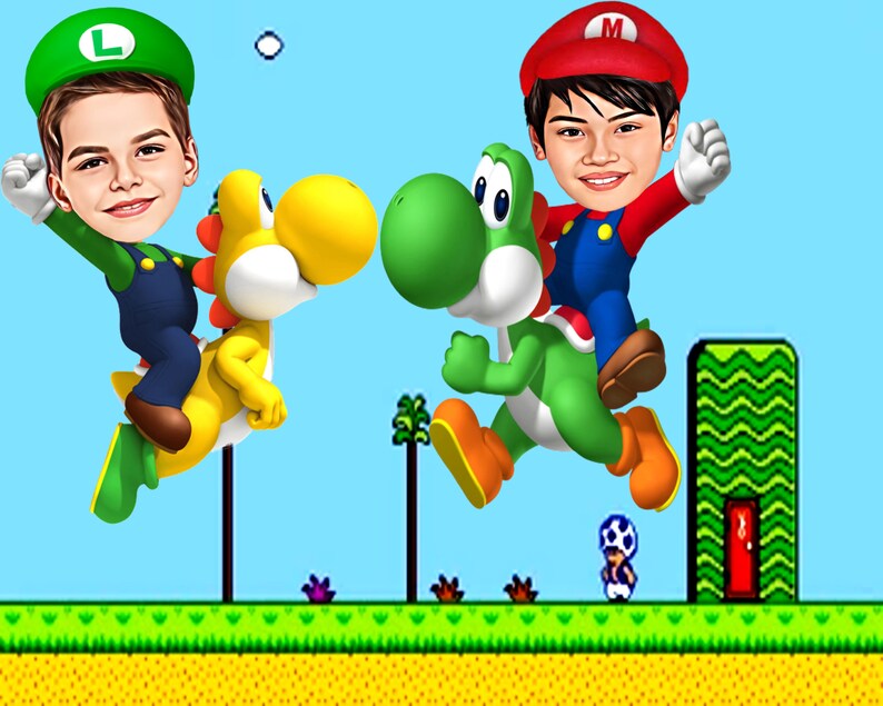 Mario and Luigi Bros Custom Portrait, Get Your Own Mario Portrait From ...