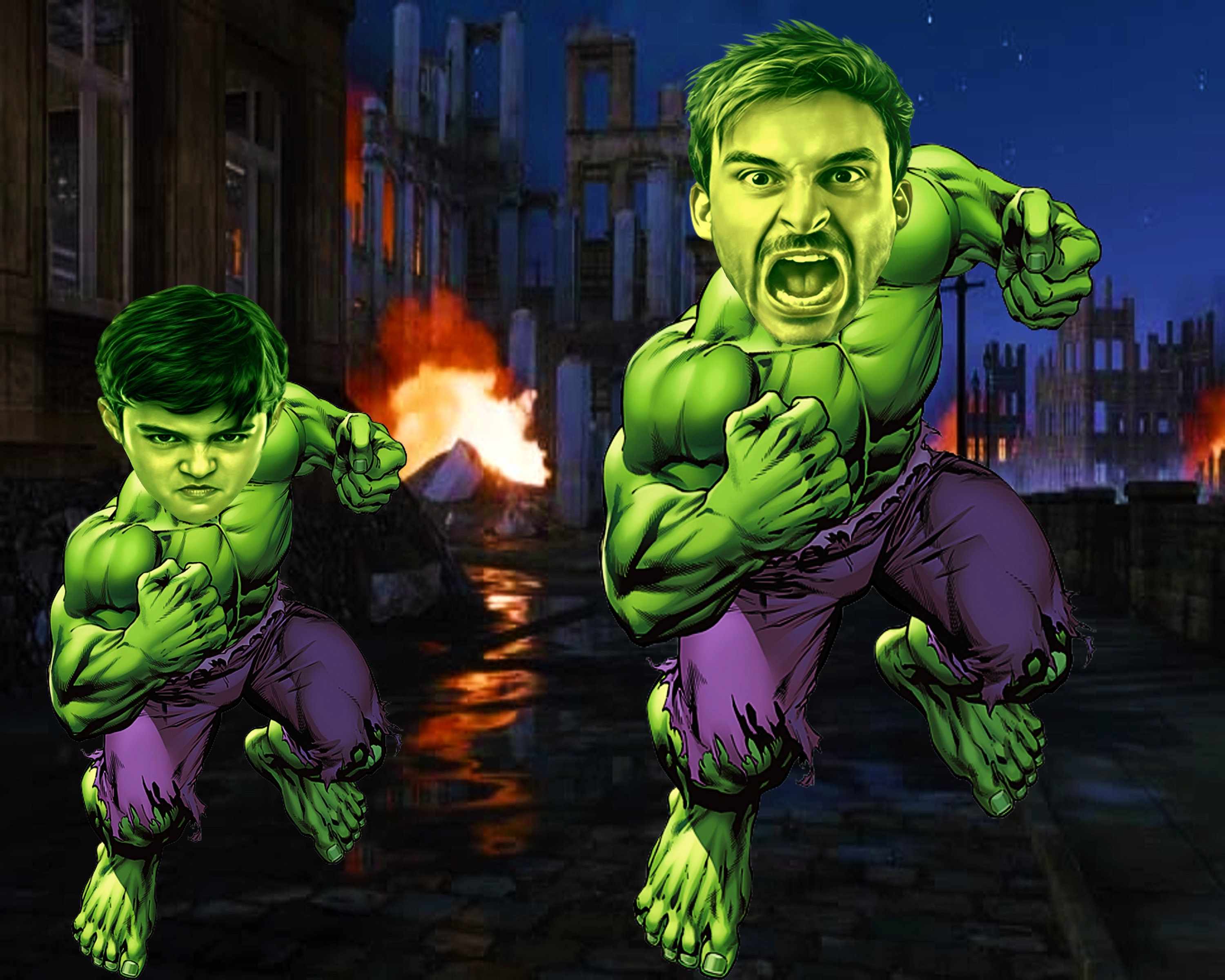 Custom Hulk Portrait, Personalized Hulk Cartoon, Digital Superhero ...