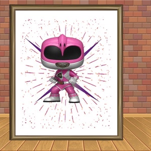 Set of 8 Power Rangers Watercolor Wall Art, Ranger Digital Wall Decor ...