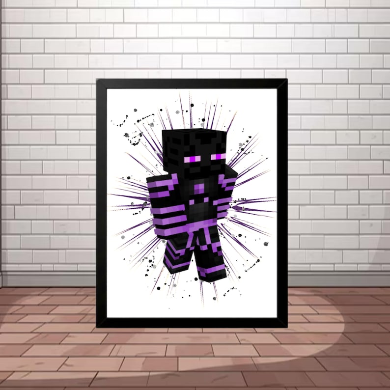 Minecraft-digital Art Prints, 6-piece Set, Pixel Style Wall Decor ...