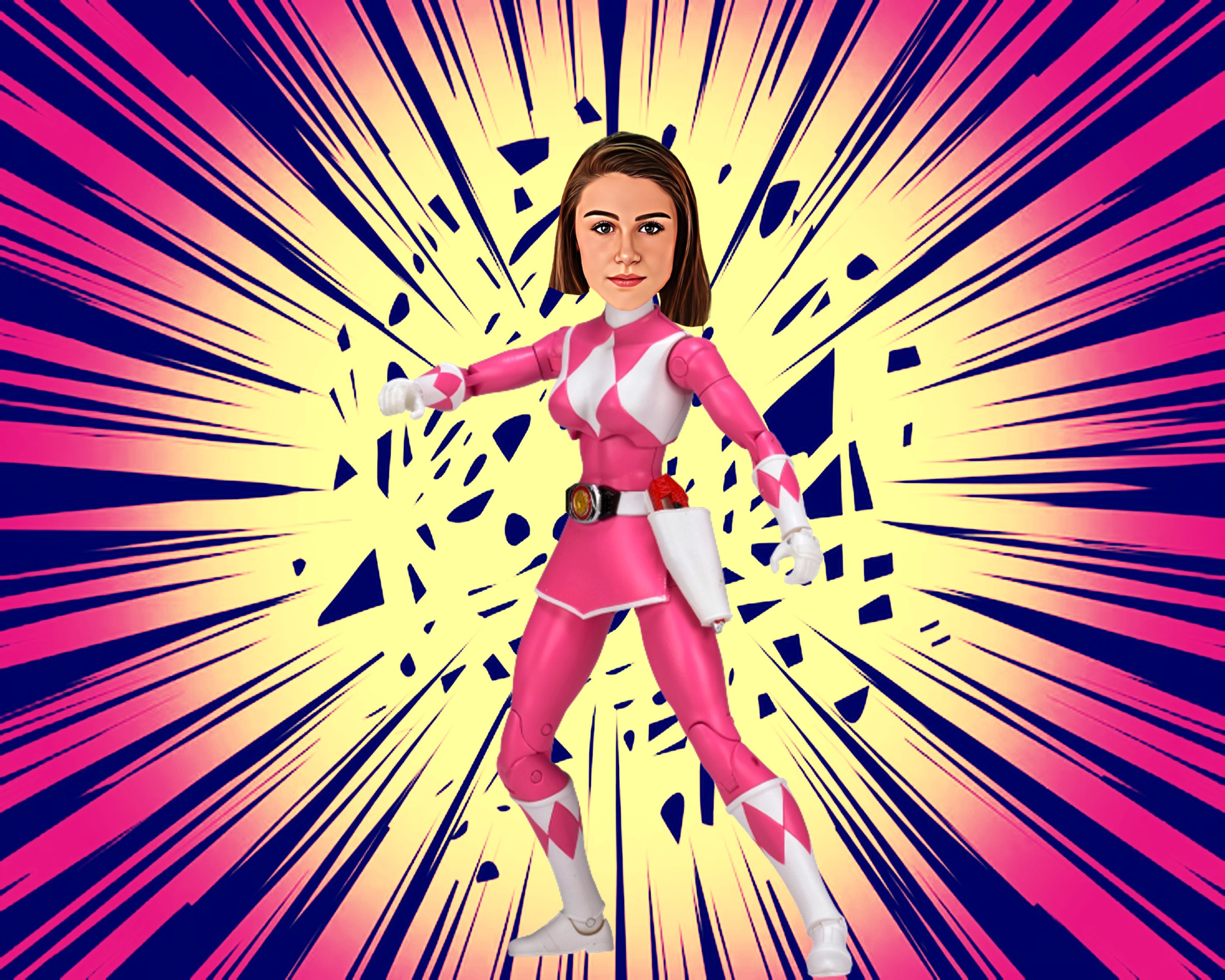 Power Rangers Custom Portrait Caricature, Superhero Kids Custom Digital ...