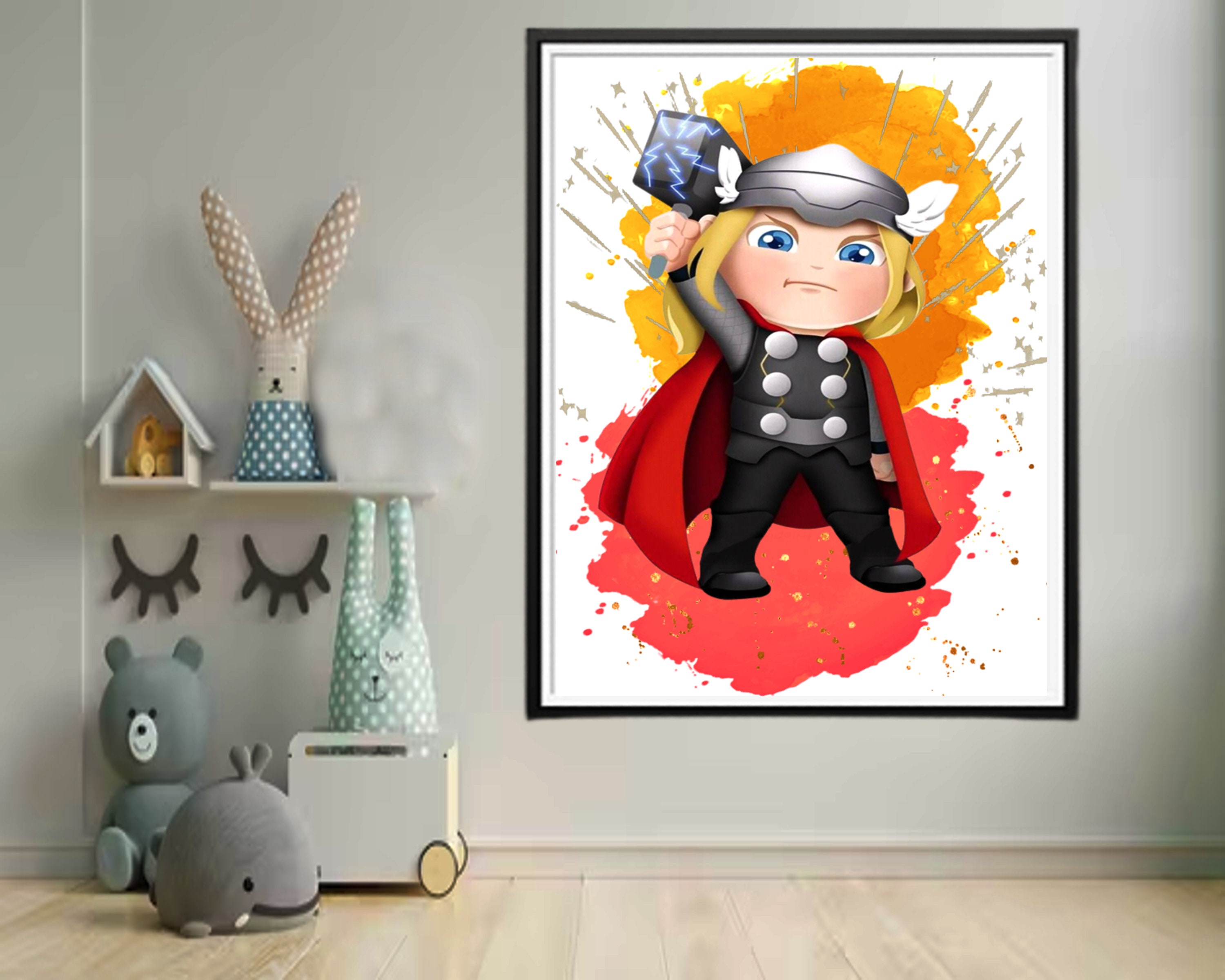 Superhero Kids Poster Set 10 Marvel Wall Art Kids Room Wall - Etsy