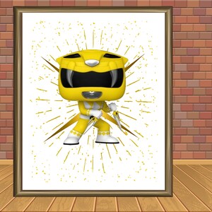 Set of 8 Power Rangers Watercolor Wall Art, Ranger Digital Wall Decor ...