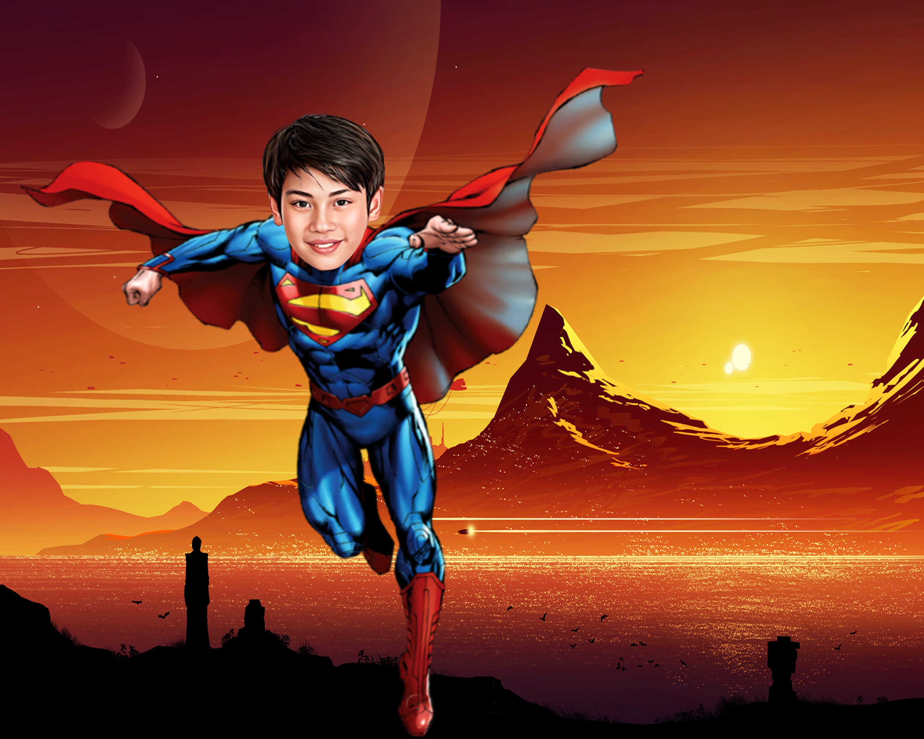 Custom Superhero Portrait Caricature Personalized Marvel - Etsy