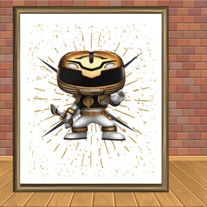 Set of 8 Power Rangers Watercolor Wall Art, Ranger Digital Wall Decor ...