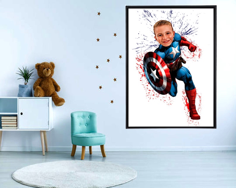 Custom Superhero Portrait Caricature Personalized Marvel - Etsy