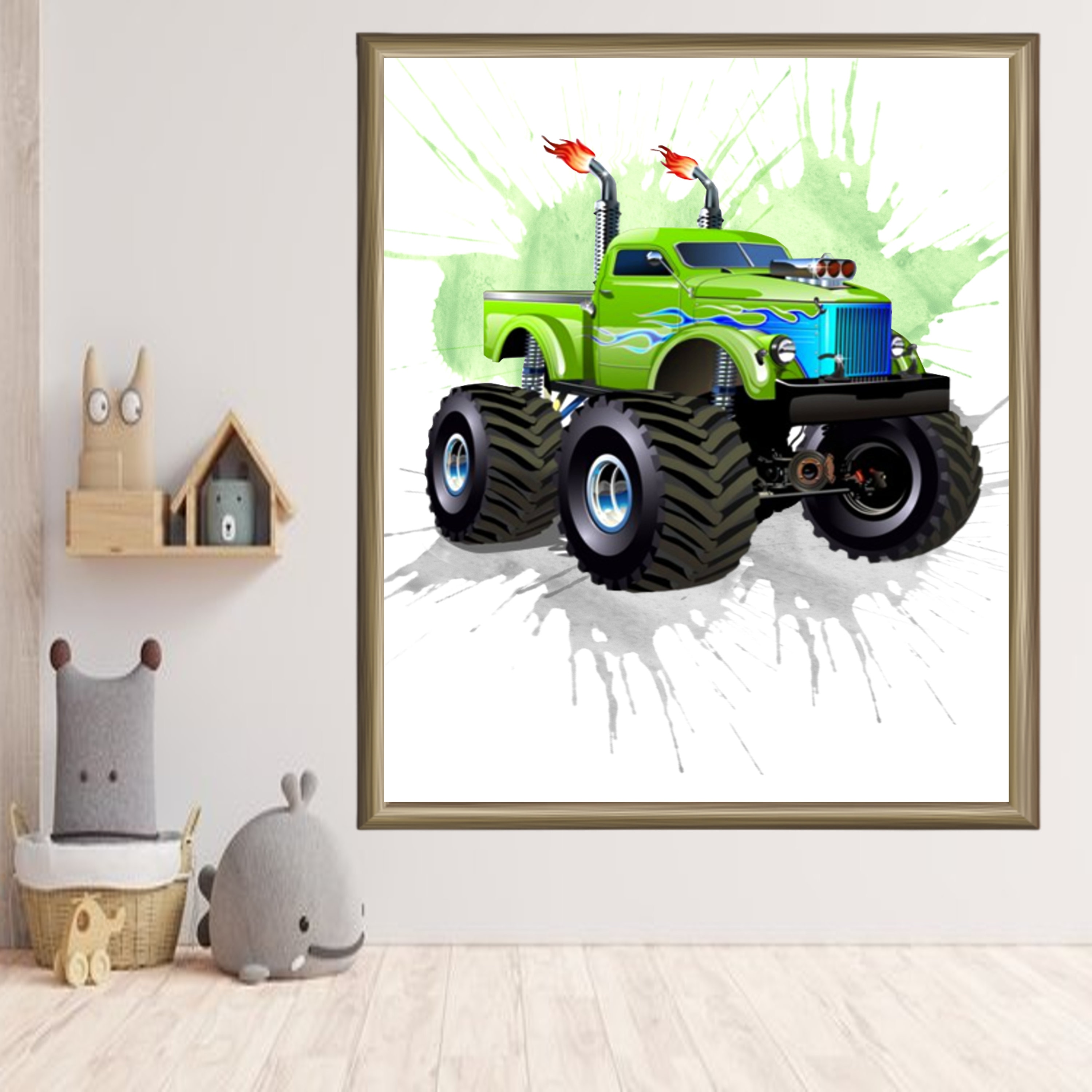 Set of 6 Monster Trucks Poster, Kids Room Nursery Decor, Monster Trucks ...
