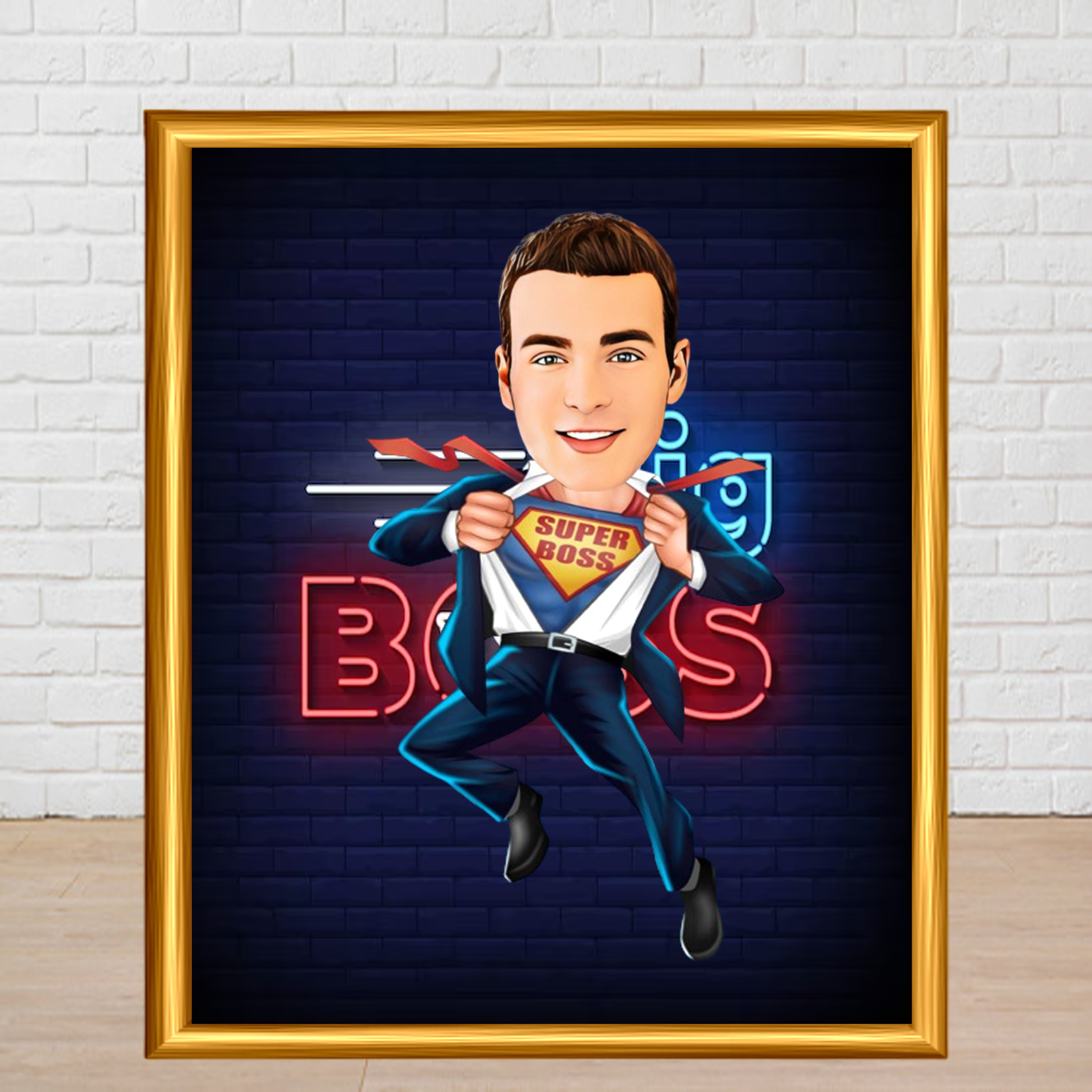 Personalized Super Boss Cartoon Portrait, Super Boss Caricature, Gift ...