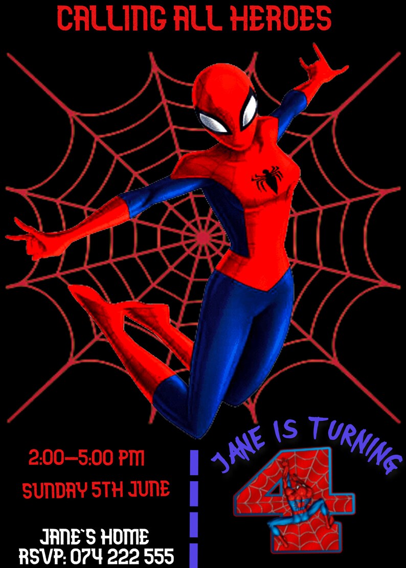 Spiderman and Miles Morales Digital Birthday Invitation - Etsy