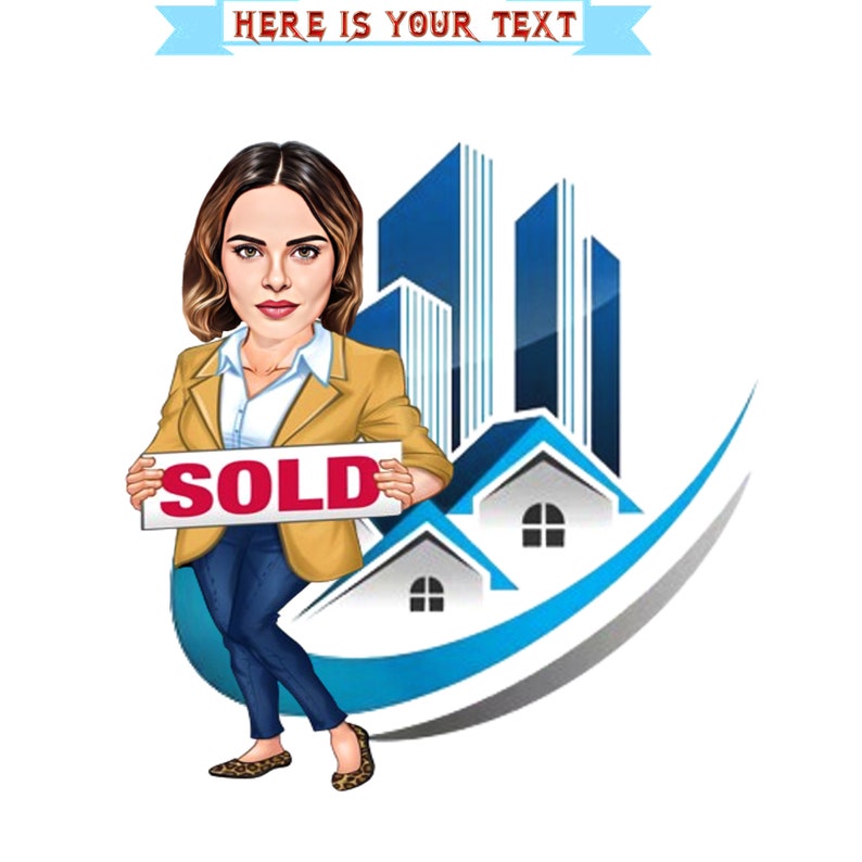 Personalized Realtor Cartoon Portrait, Realtor Caricature, Realtor Gift ...