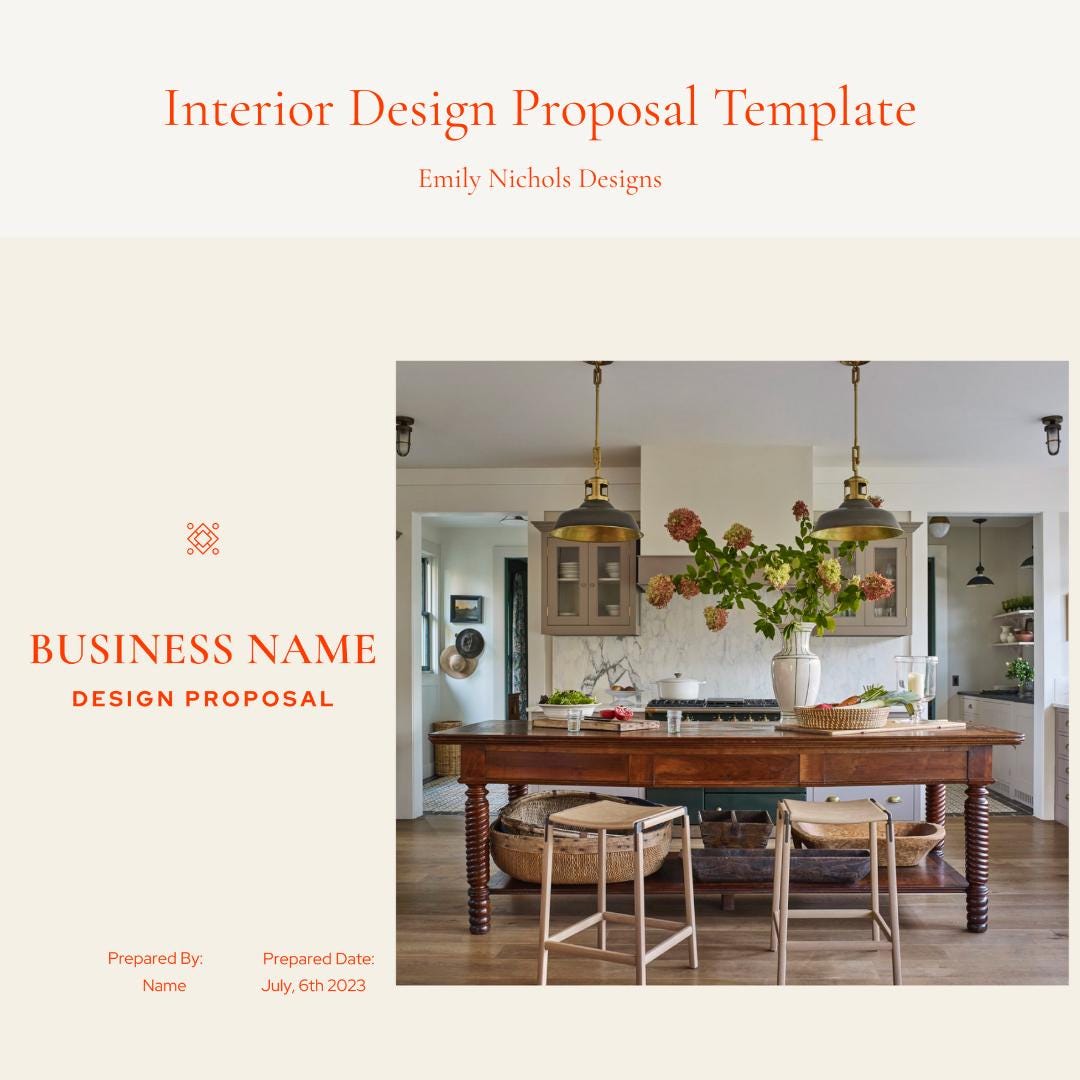 Interior Design Proposal Template | Editable Client Agreement for ...