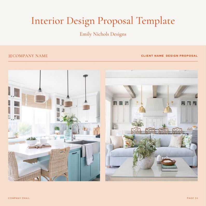 Interior Design Proposal Template | Editable Client Agreement for ...