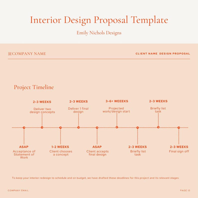 Interior Design Proposal Template | Editable Client Agreement for ...