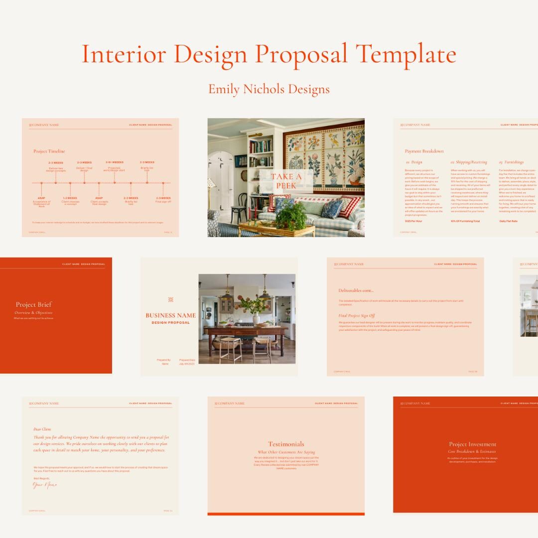 Interior Design Proposal Template | Editable Client Agreement for ...